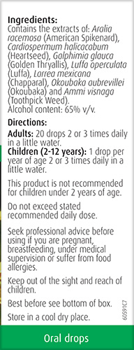 Luffa Complex tincture from A.Vogel - extracts of 7 tropical herbs