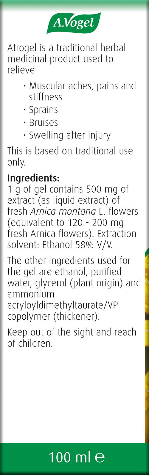 A.Vogel Atrogel Muscle Aches & Pains Arnica Gel for pain relief, 100ml